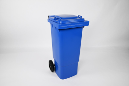 Afvalcontainer 80 liter, met deksel, blauw - Engels